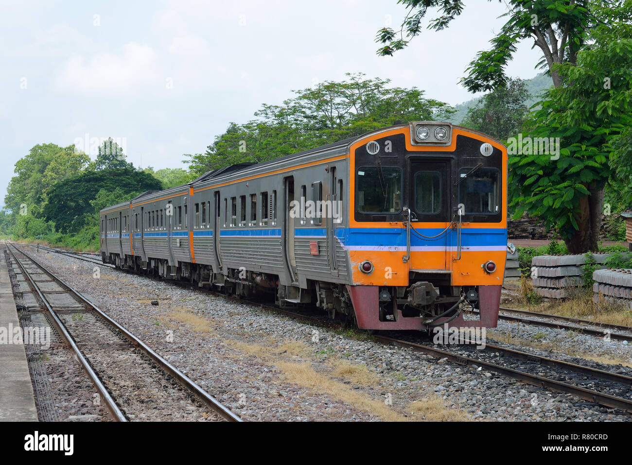 train and tracks in country developing Stock Photo - Alamy