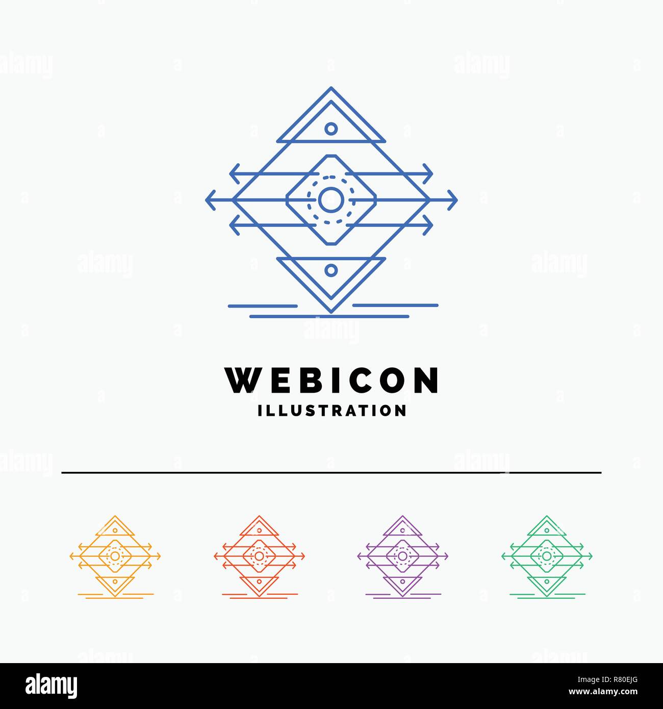 Traffic, Lane, road, sign, safety 5 Color Line Web Icon Template ...