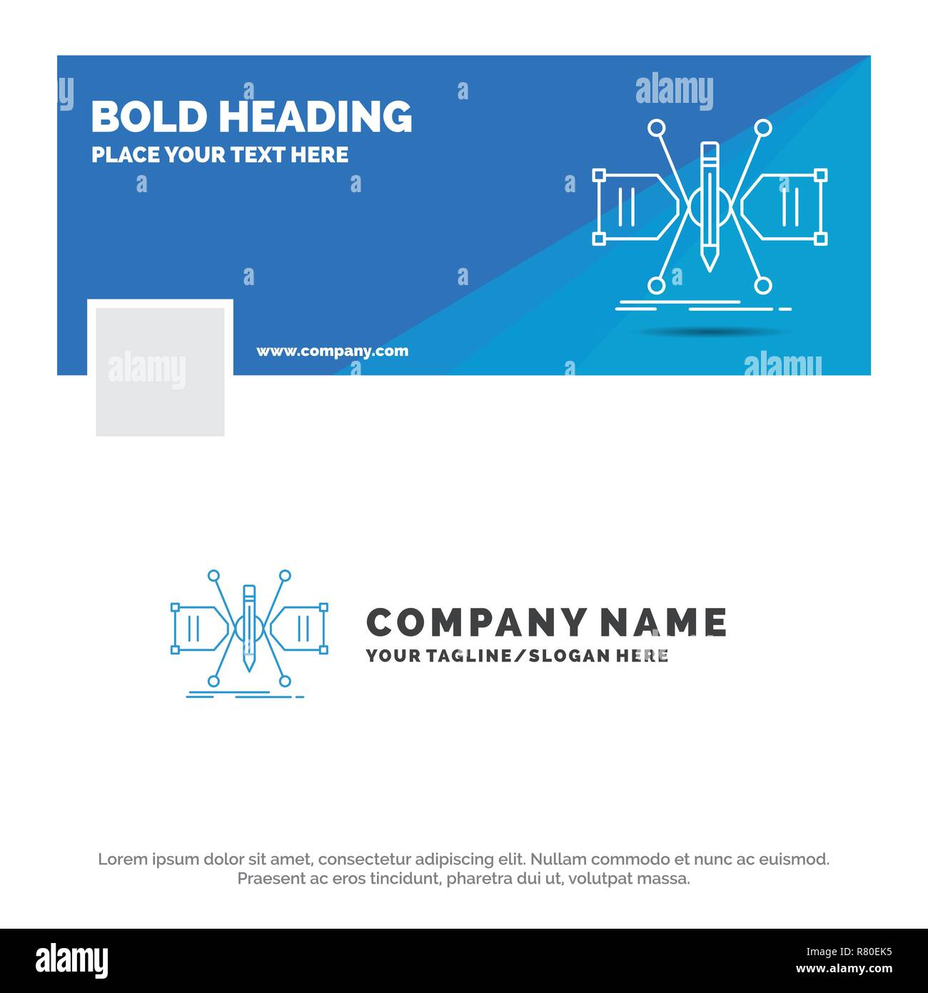 Blue Business Logo Template for Architect, constructing, grid, sketch, structure. Facebook ...