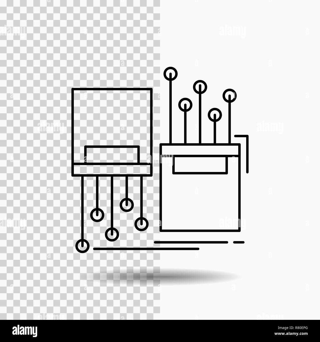digital, fiber, electronic, lane, cable Line Icon on Transparent ...