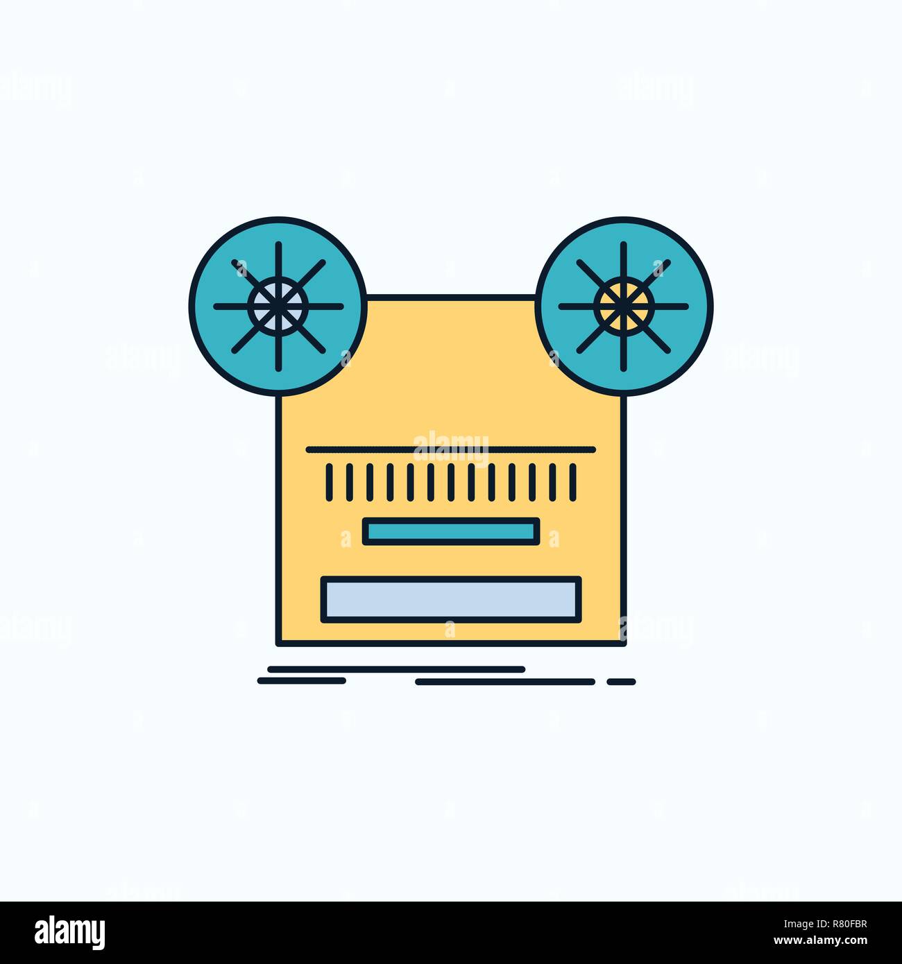 Radio studio background with music recording symbols flat vector ...