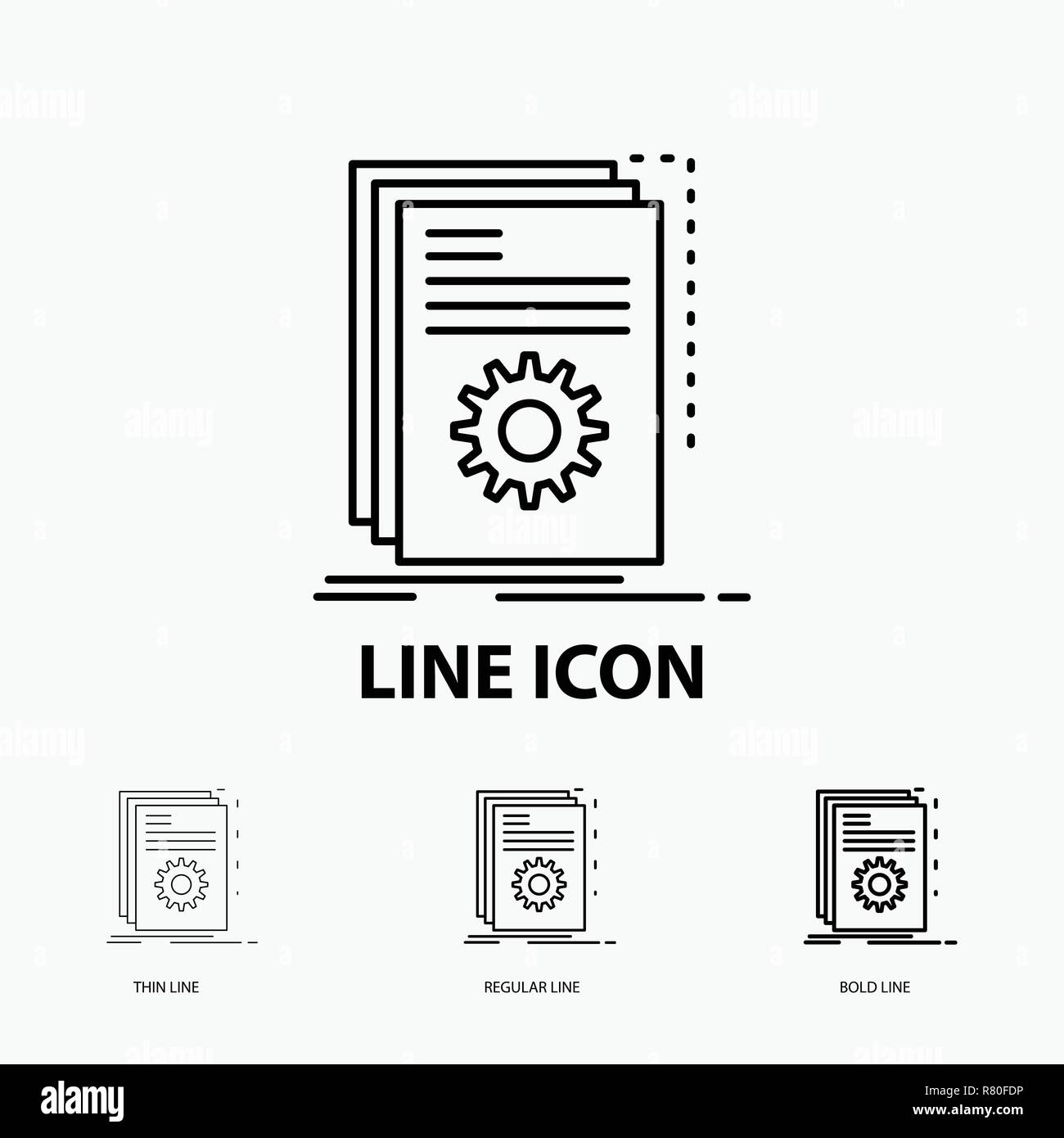 App Build Developer Program Script Icon In Thin Regular And Bold Line Style Vector