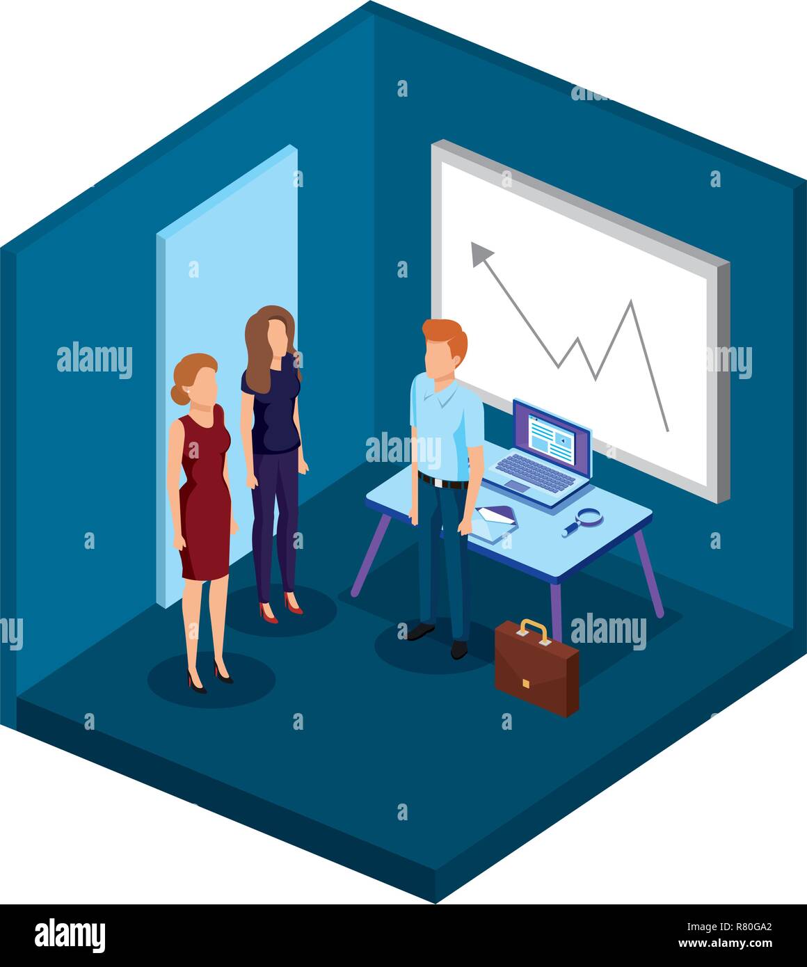group of business people in the office vector illustration design Stock ...