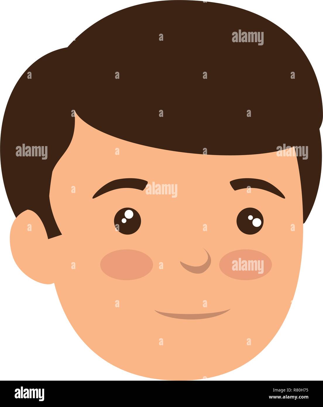 cute little boy head character vector illustration design Stock Vector ...