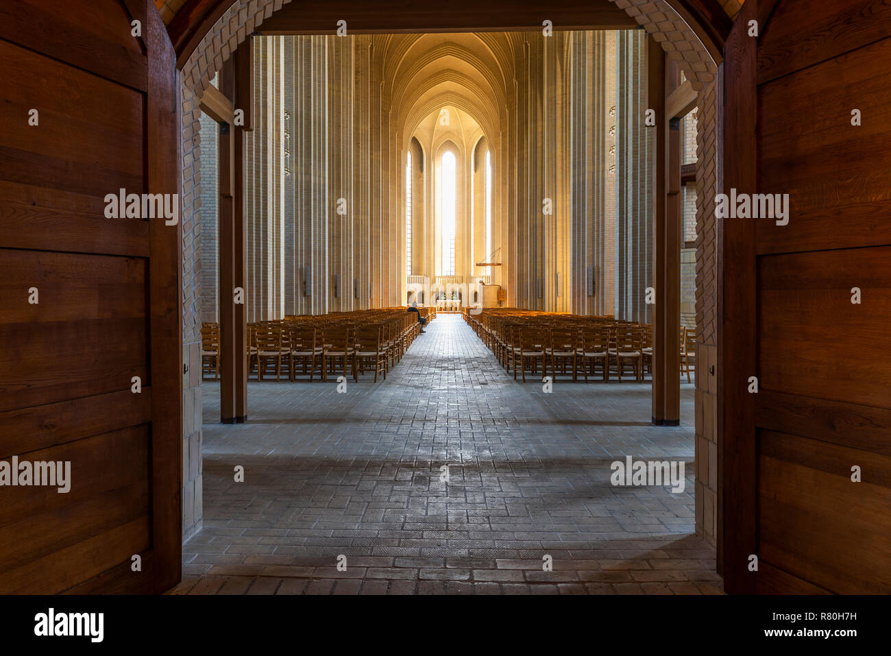 Copenhagen, Denmark - September 18, 2018: Interior of the Grundtvigs ...