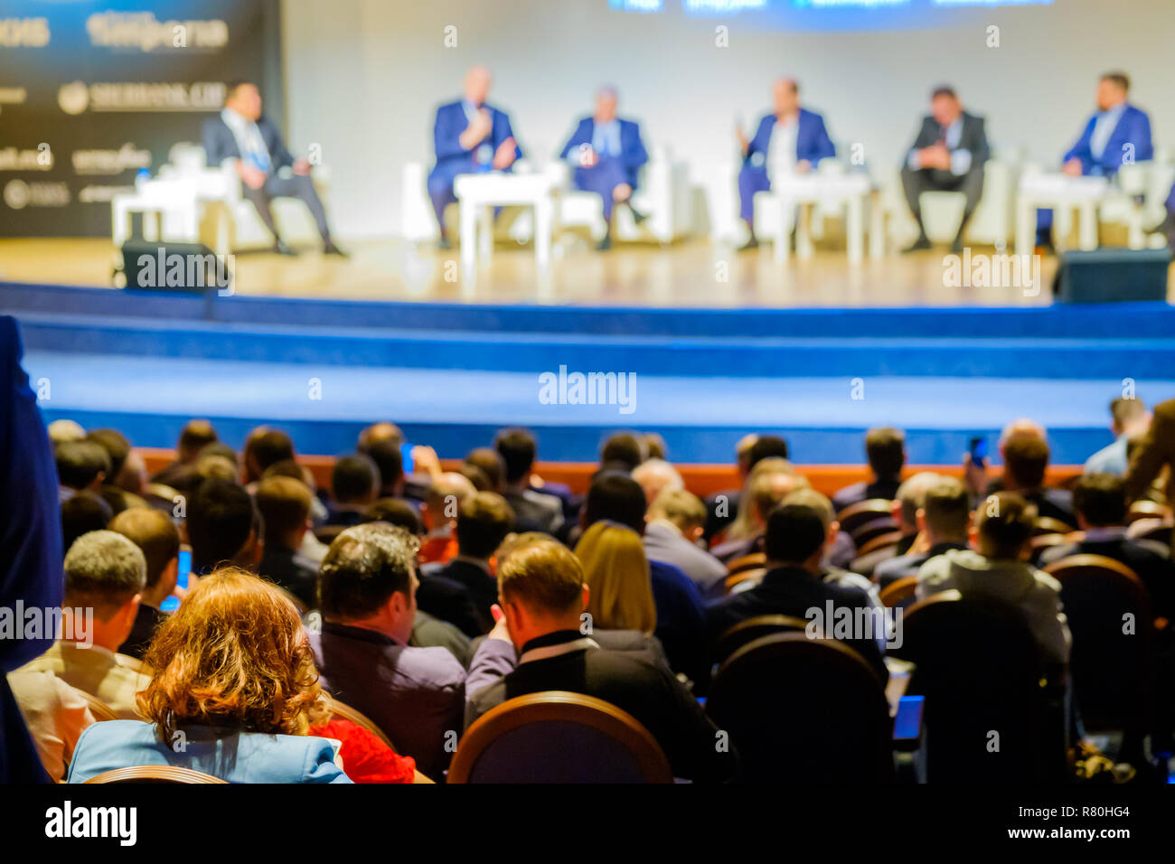 People attend business conference in the congress hall Stock Photo - Alamy