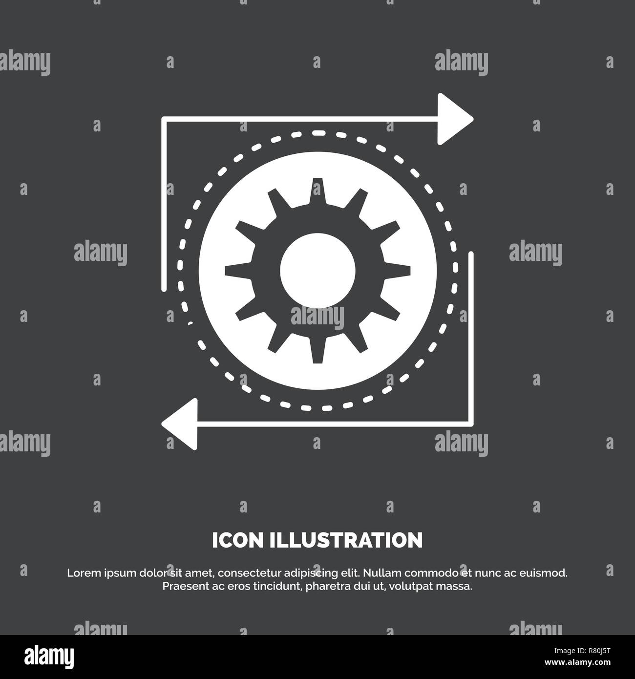 Business, gear, management, operation, process Icon. glyph vector ...