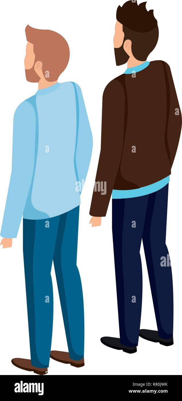 couple of men back avatars characters Stock Vector Image & Art - Alamy
