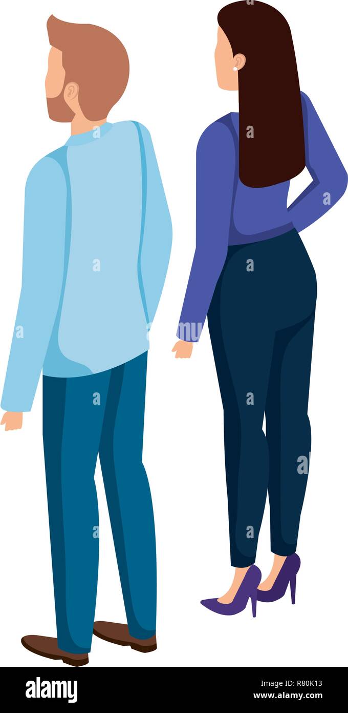 business couple back avatars characters Stock Vector Image & Art - Alamy