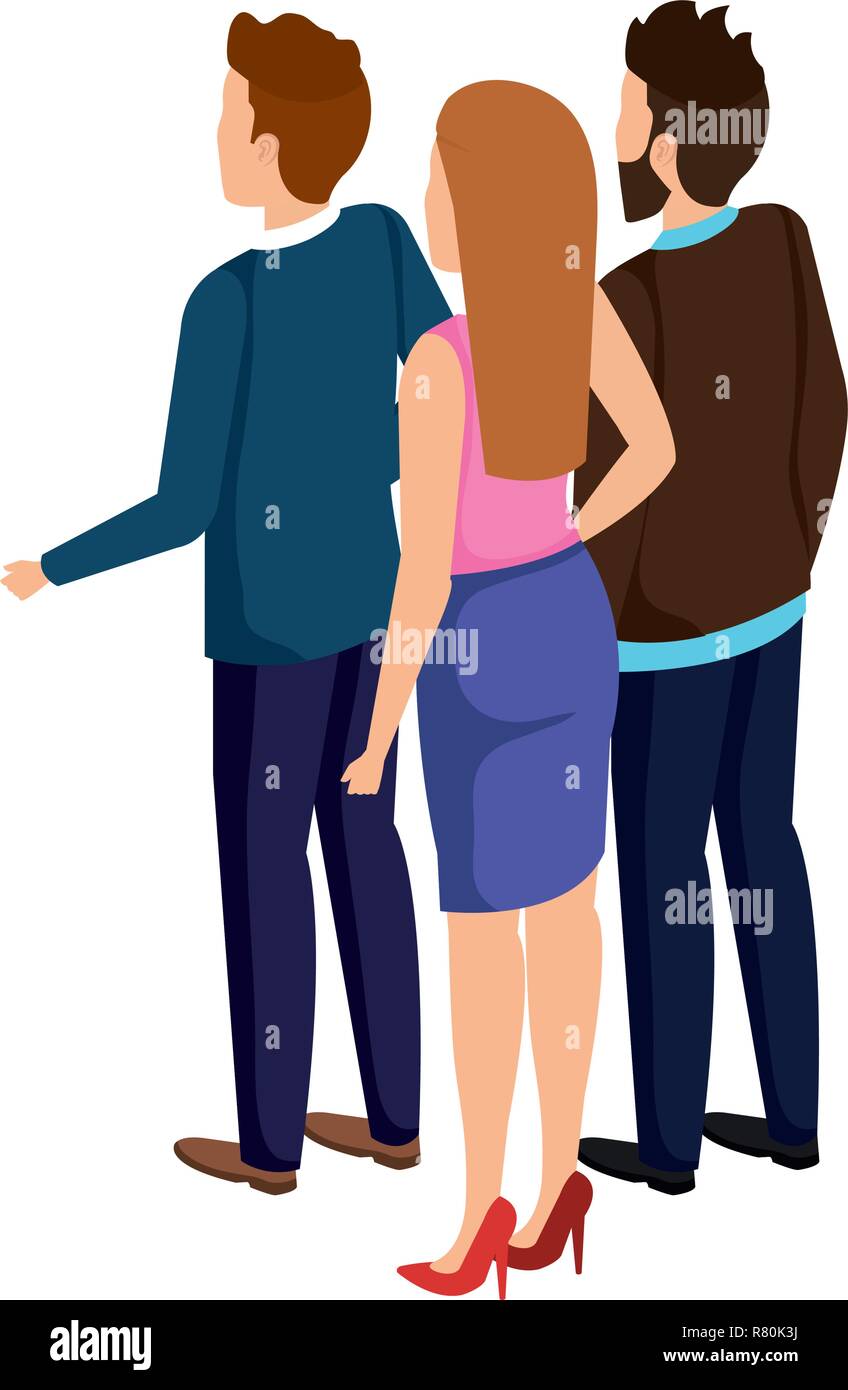 group of business people back avatars characters Stock Vector Image ...