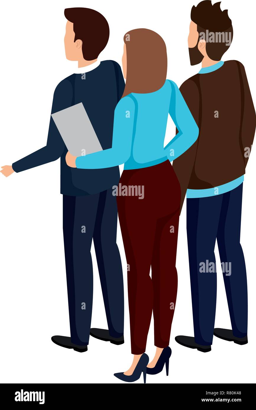 group of business people back avatars characters Stock Vector Image ...