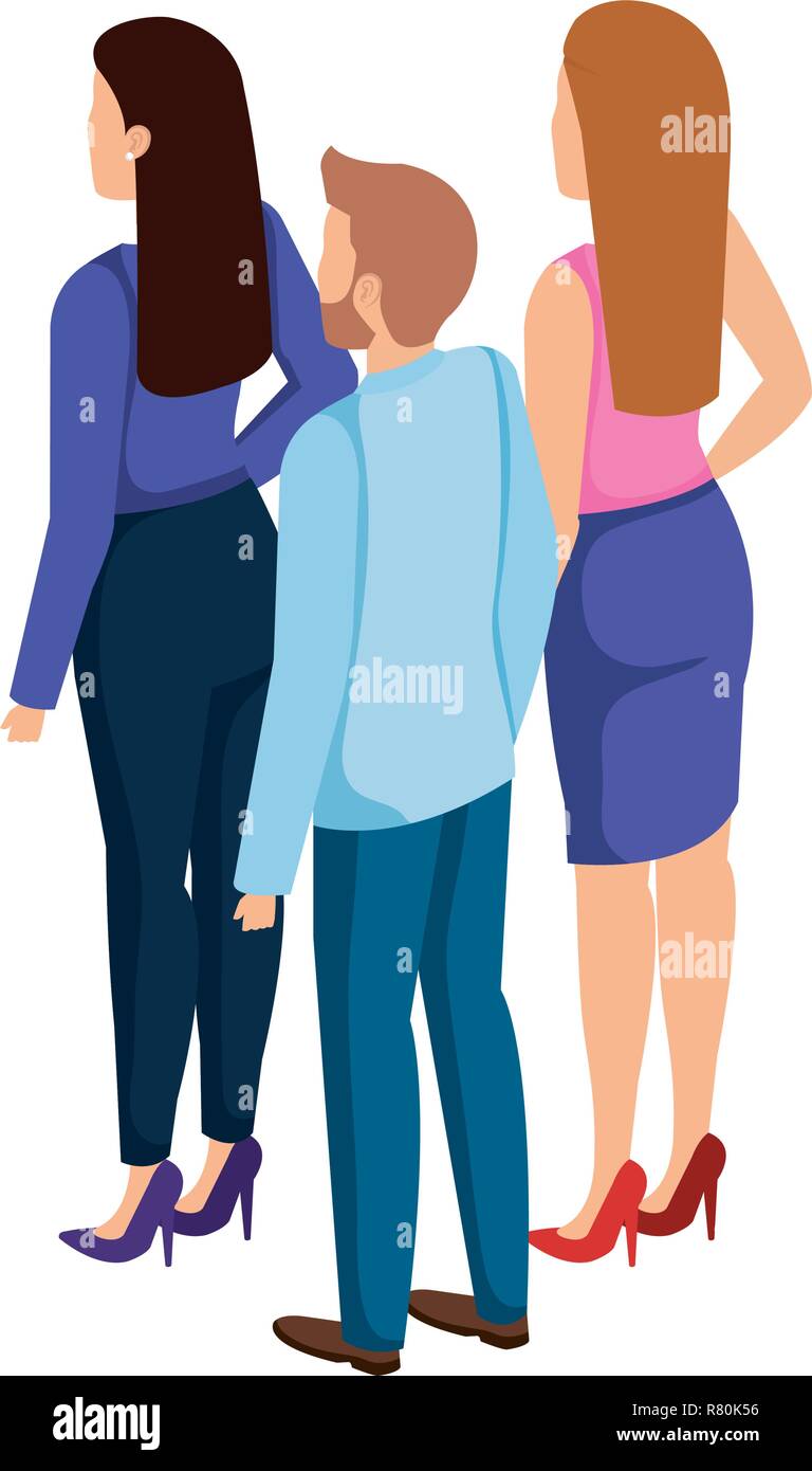 group of business people back avatars characters Stock Vector Image ...