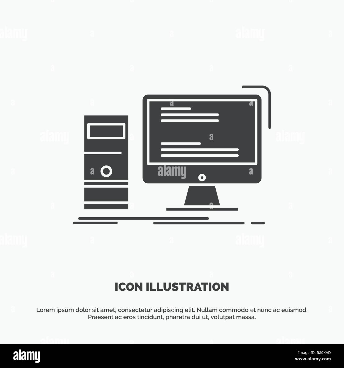 Computer, desktop, gaming, pc, personal Icon. glyph vector gray symbol for UI and UX, website or ...