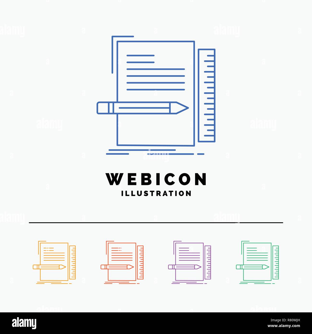Code Coding File Programming Script 5 Color Line Web Icon Template Isolated On White Vector