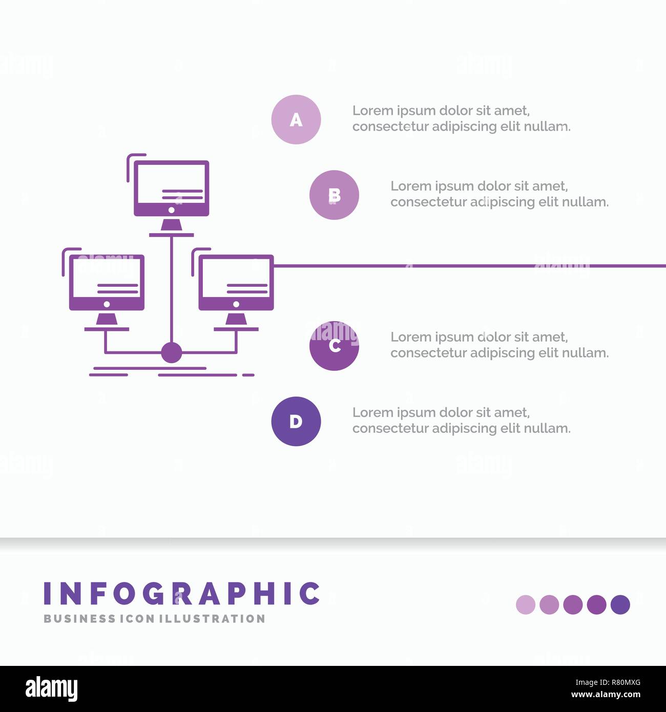 Database Distributed Connection Network Computer Infographics Template For Website And