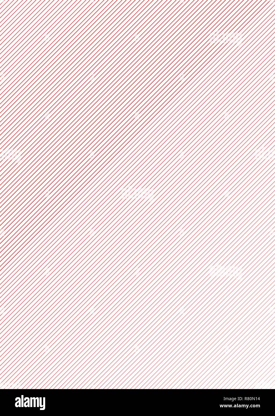 thin red diagonal stripes on white A4 vector background or template ...