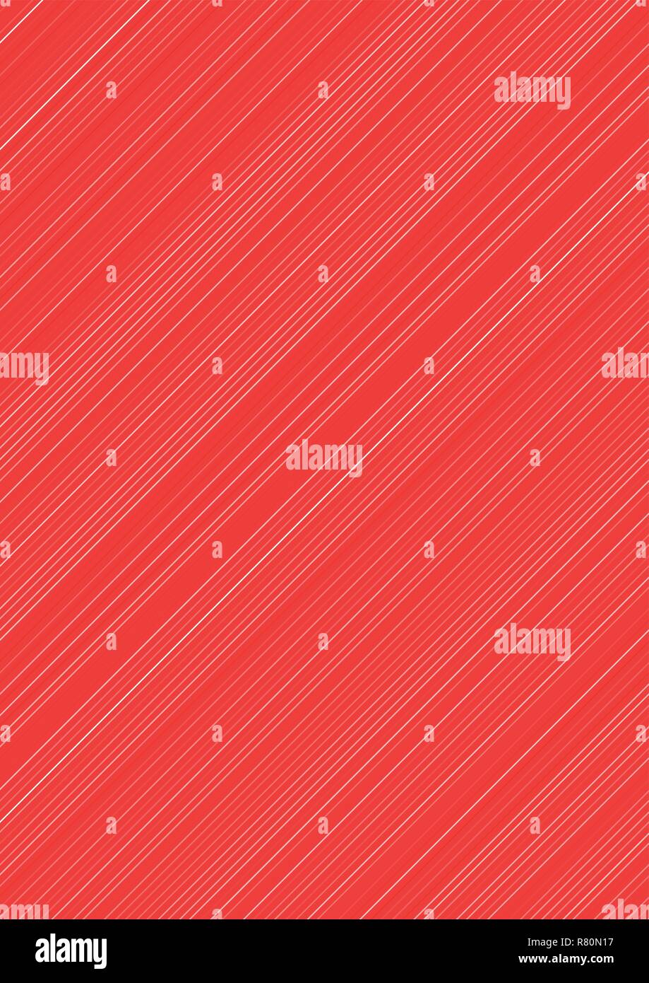 thin red diagonal stripes on white A4 vector background or template ...