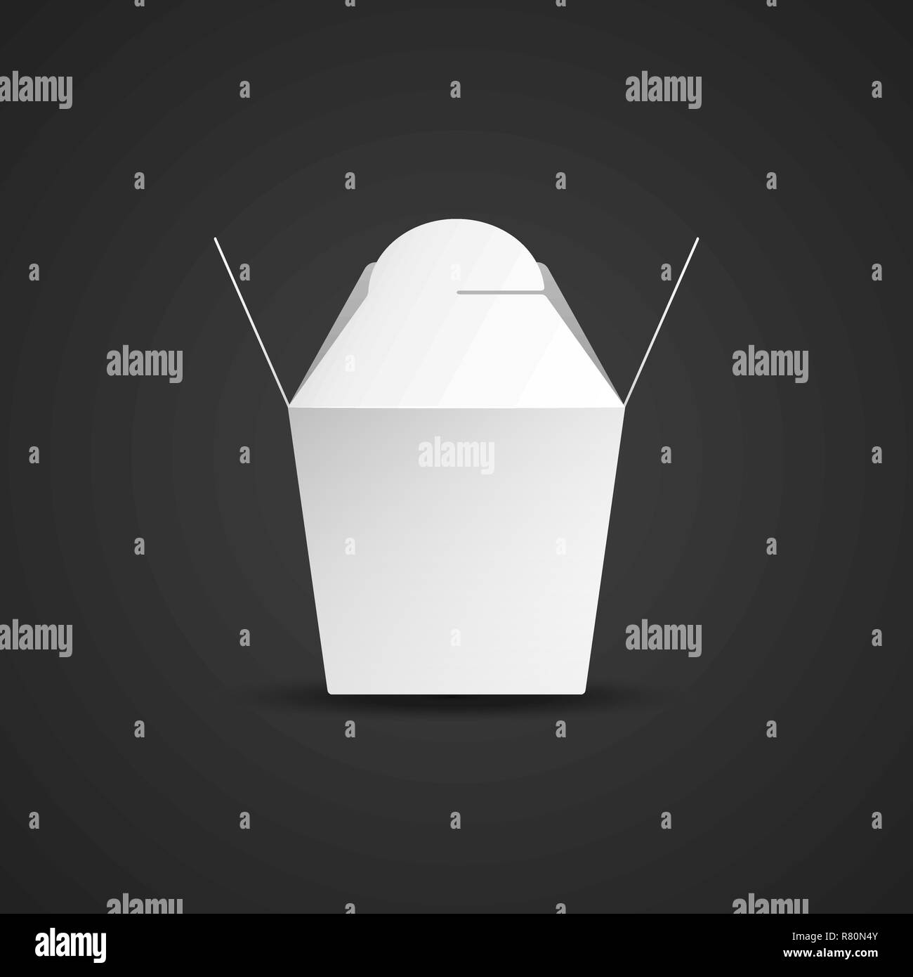 vector white asian noodles take away mock up paper blank box realistic ...