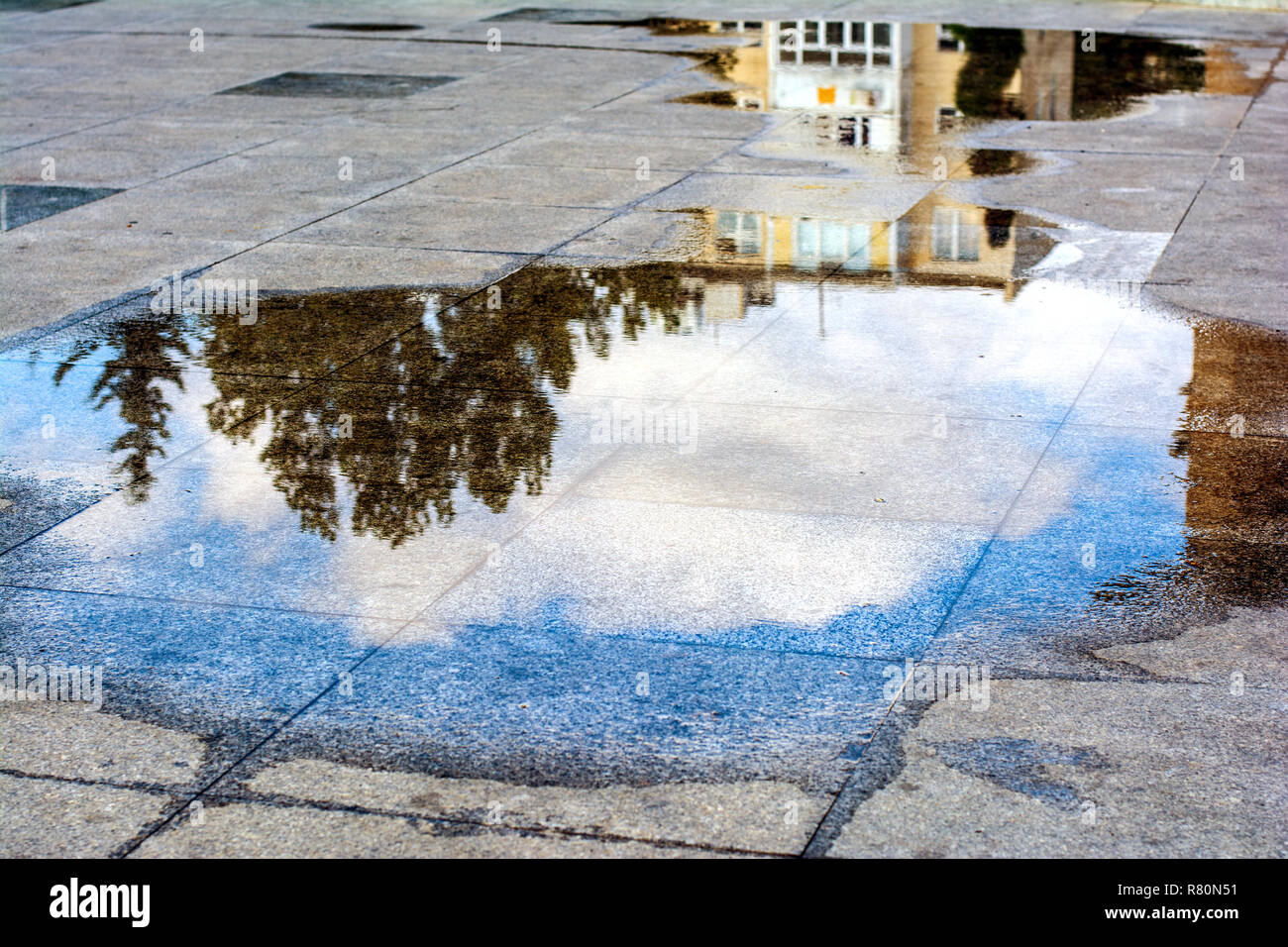 Reflection in a puddle Stock Photo - Alamy