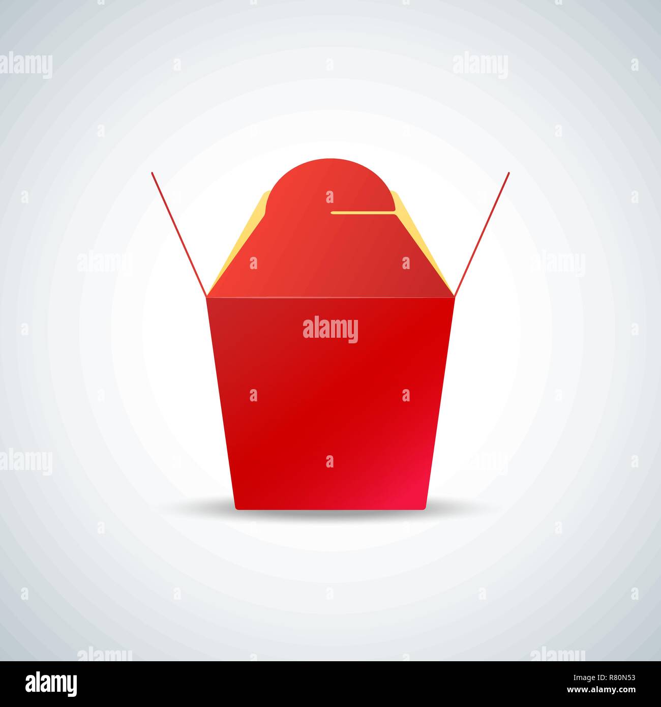 vector red asian noodles take away mock up paper blank box realistic ...