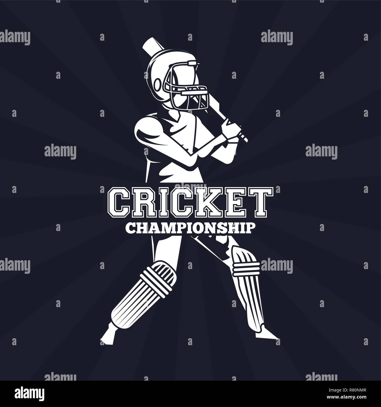 Cricket player icon white Stock Vector Images - Alamy