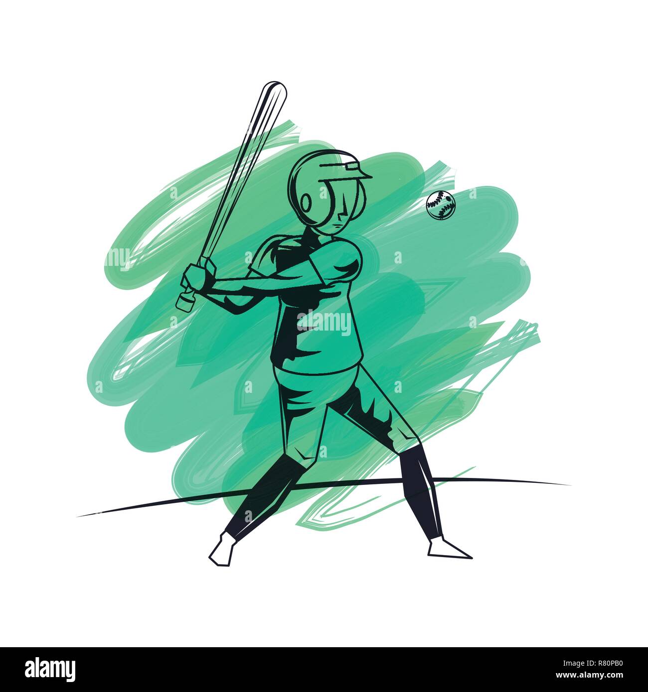 Baseball player cartoon Stock Vector Image & Art - Alamy