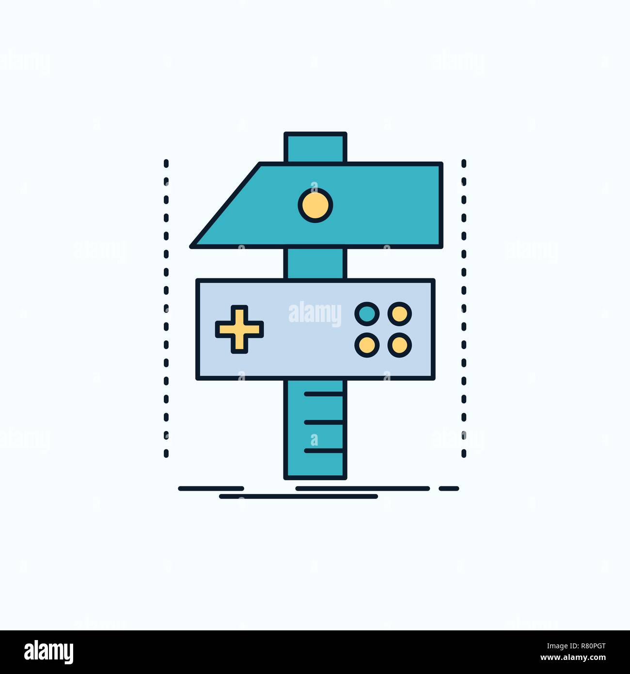 Build, craft, develop, developer, game Flat Icon. green and Yellow sign ... Build, craft, develop, developer, game Flat Icon. green and Yellow sign ...