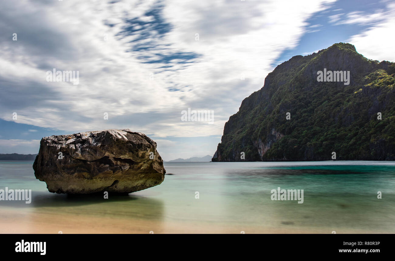 rocks in a water in archipelago of Bacuit in Philippines Stock Photo ...
