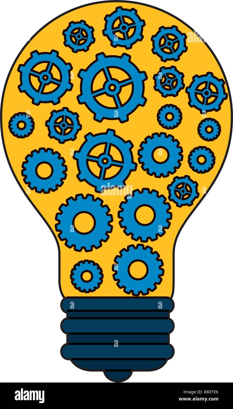 bulb light with gears settings vector illustration design Stock Vector ...