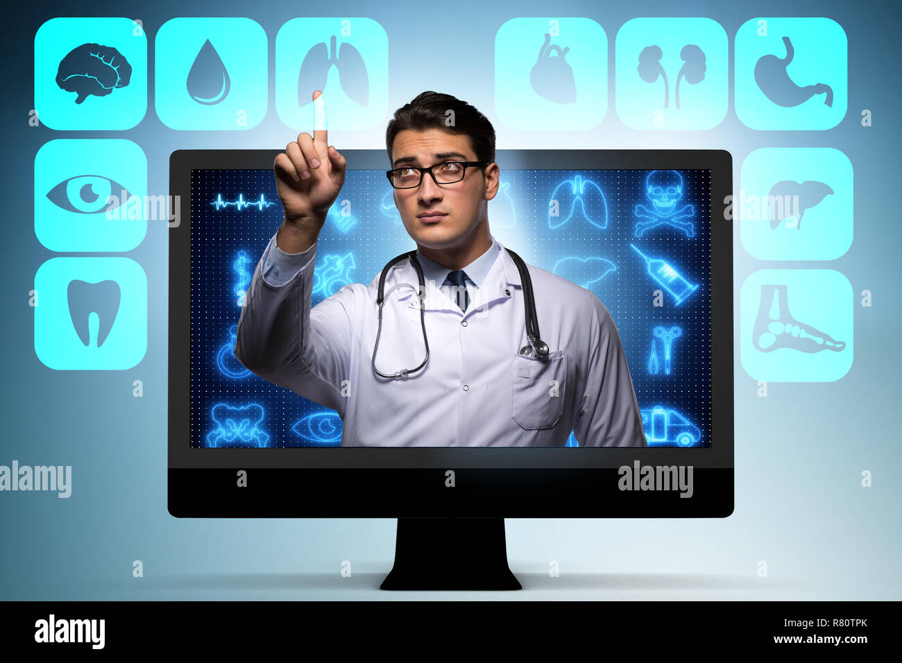 Telehealth concept with doctor doing remote check-up Stock Photo - Alamy