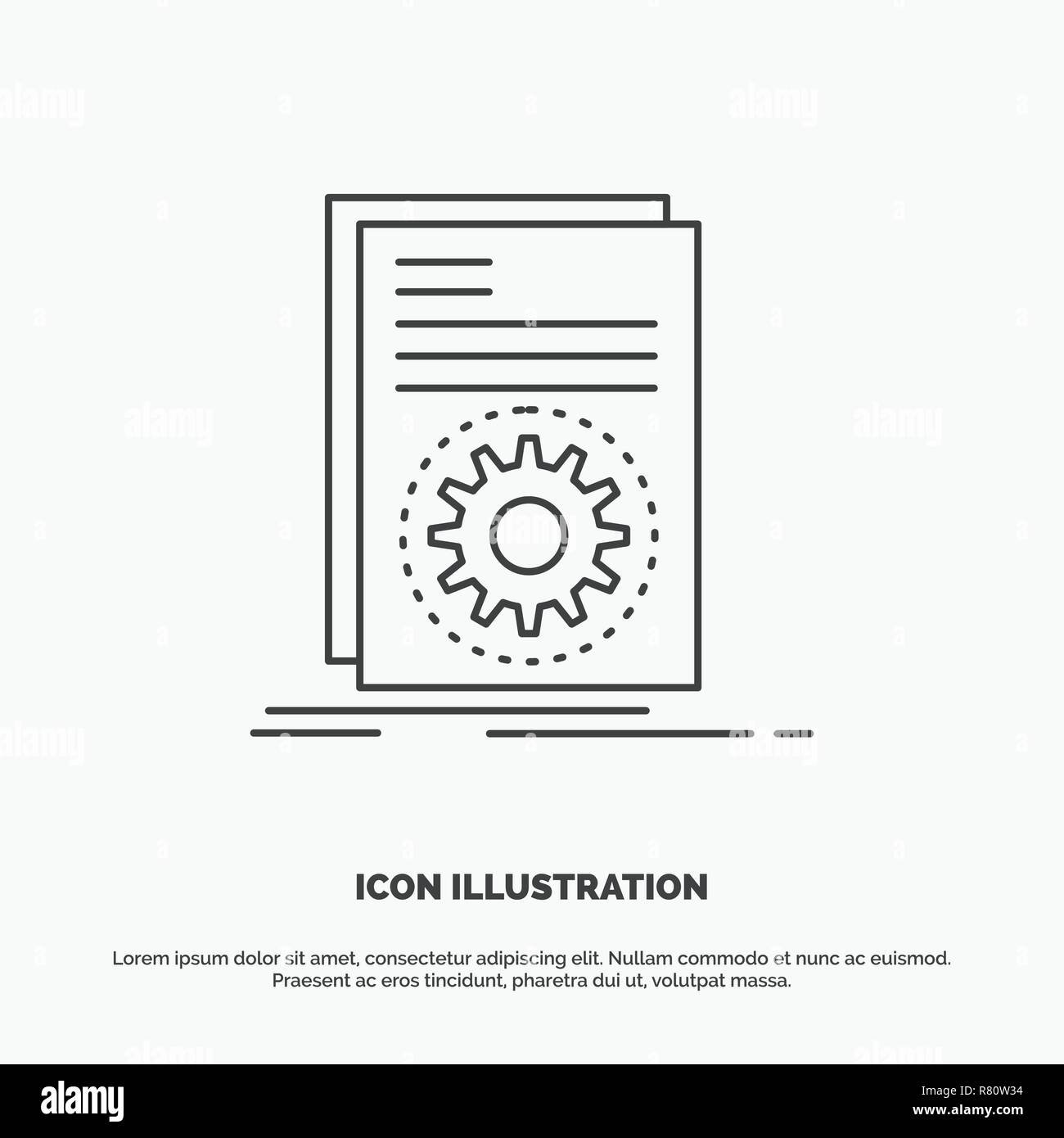 Code Executable File Running Script Icon Line Vector Gray Symbol For Ui And Ux Website Or 