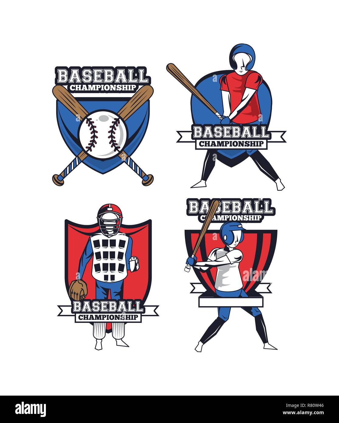 Set of baseball emblems Stock Vector Image & Art - Alamy