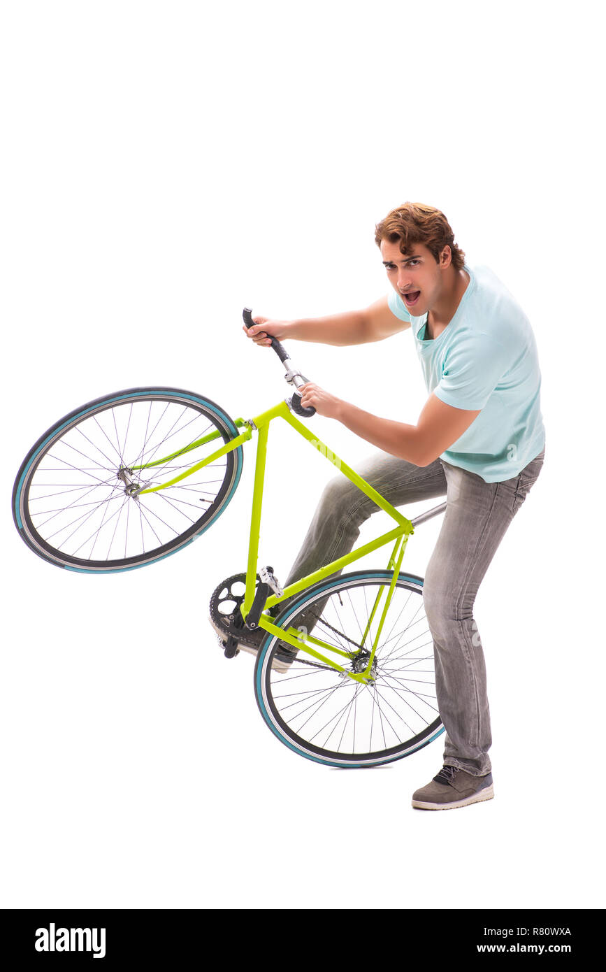 Riding a pedal cycle Cut Out Stock Images & Pictures - Alamy