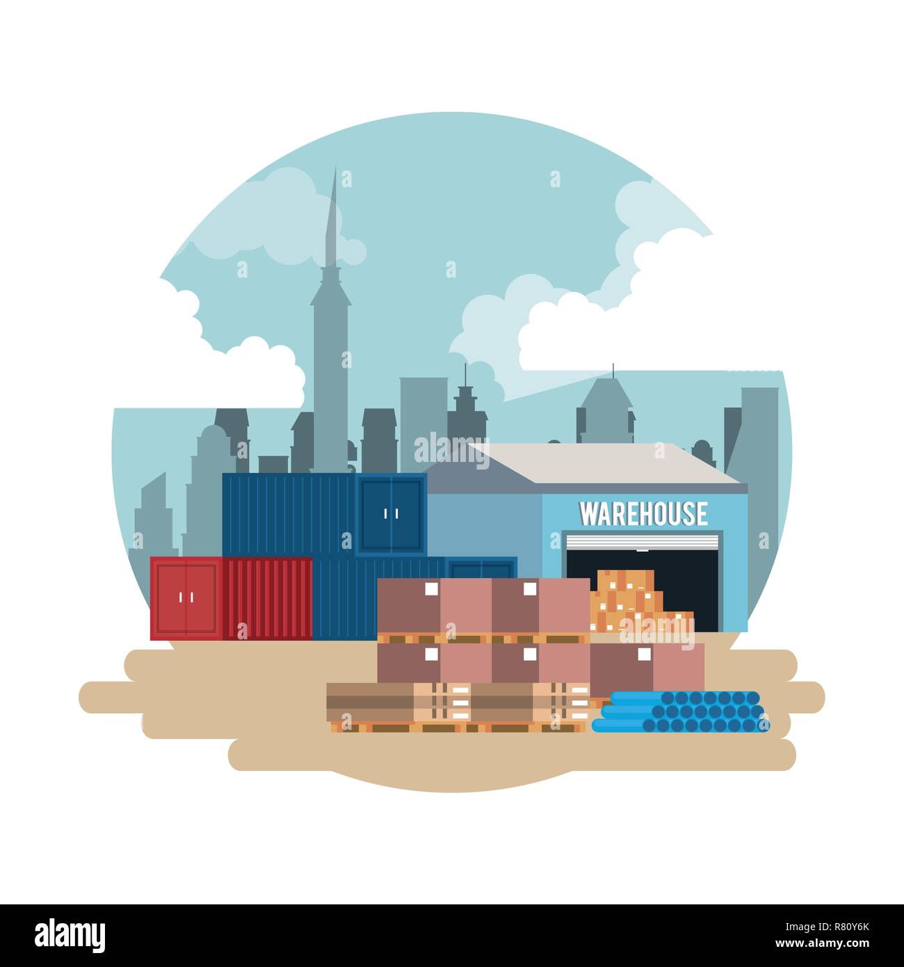 Warehouse logistics building Stock Vector Image & Art - Alamy
