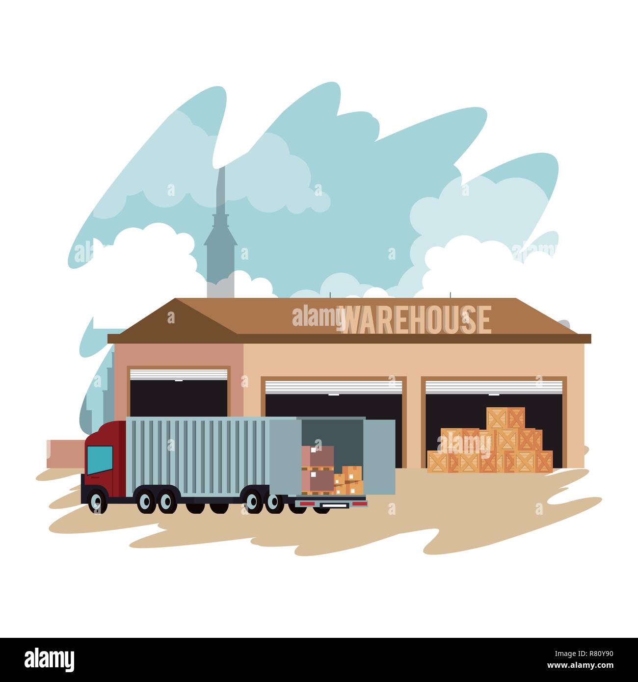 Logistics goods storage loading Stock Vector Images - Alamy