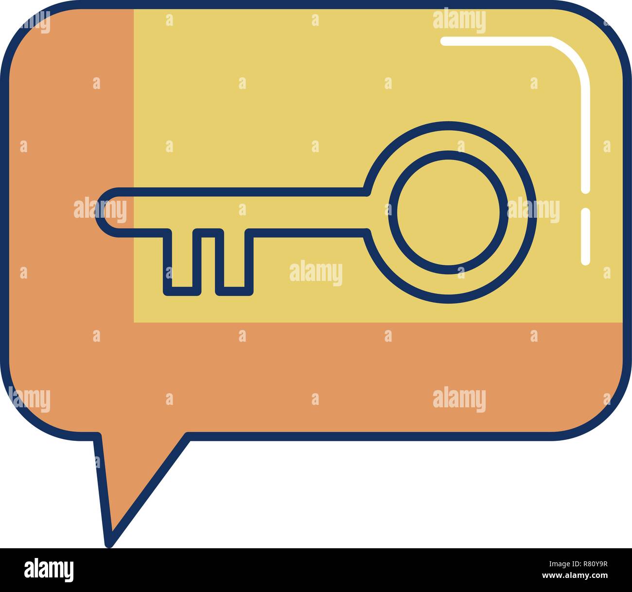 speech bubble with retro key door vector illustration design Stock ...