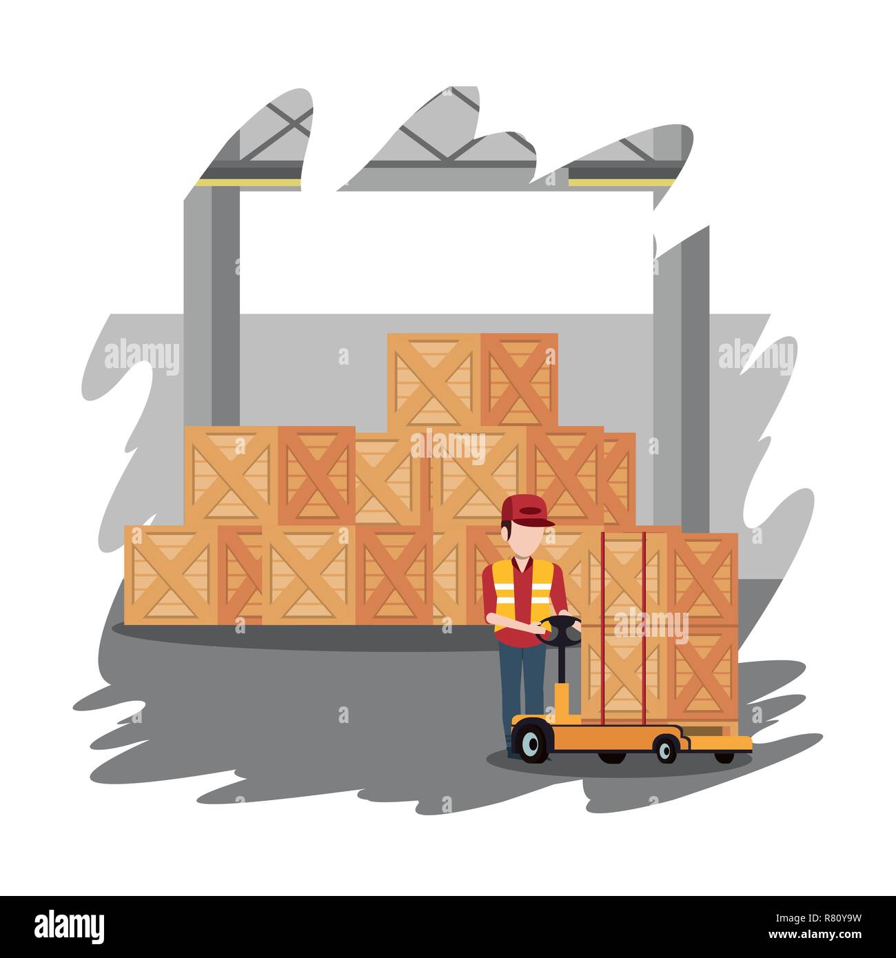 Courier loading cardboard boxes Cut Out Stock Images & Pictures - Alamy