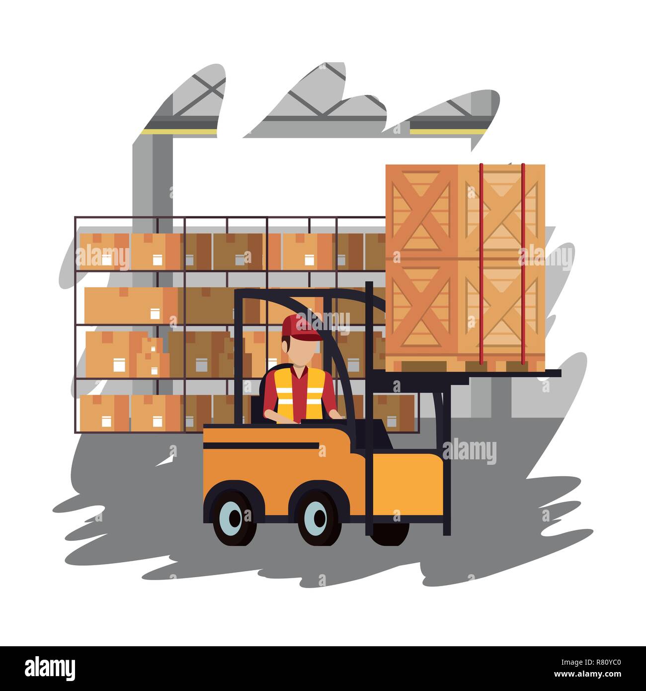 Courier loading cardboard boxes Cut Out Stock Images & Pictures - Alamy