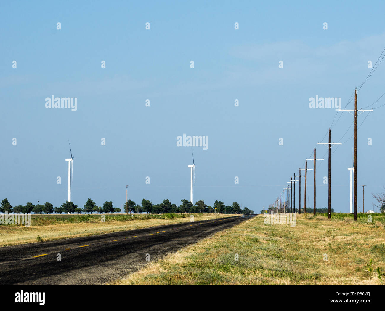 Empty road and wind turbine hi-res stock photography and images - Alamy