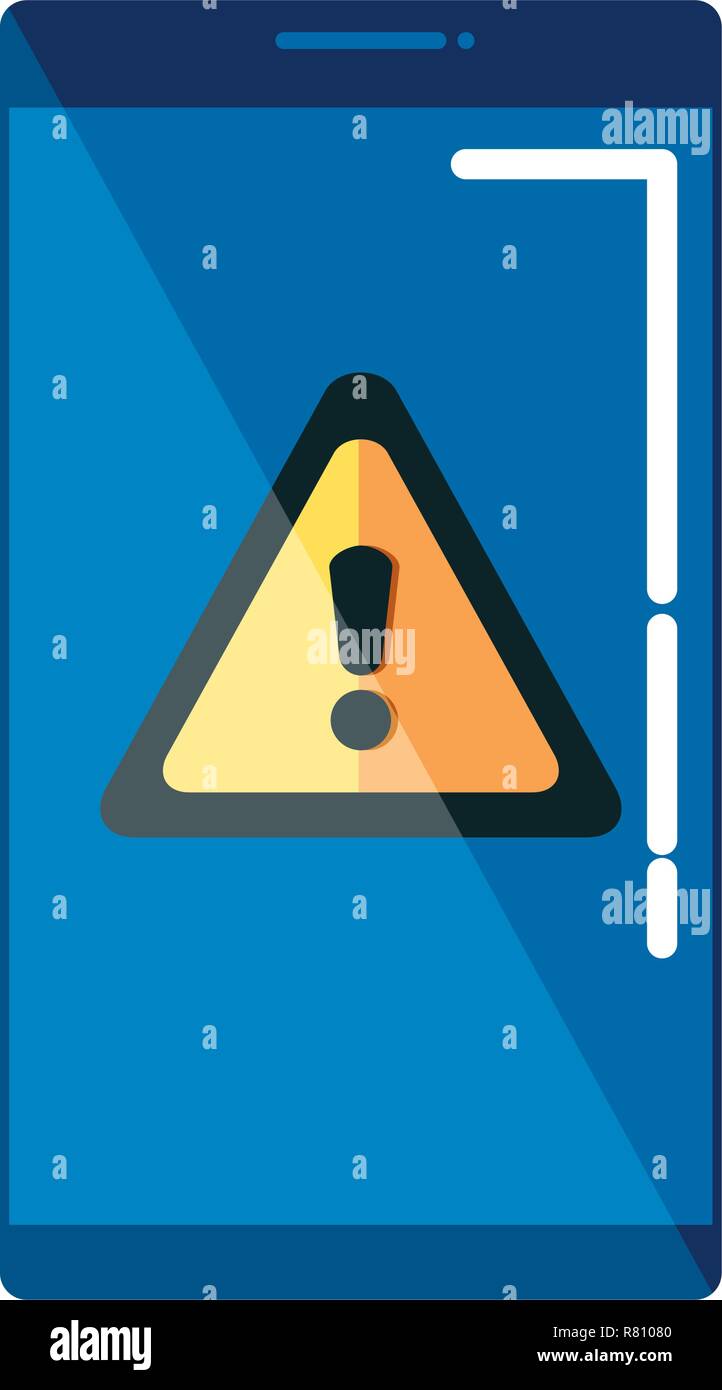 smartphone with alert symbol vector illustration design Stock Vector ...