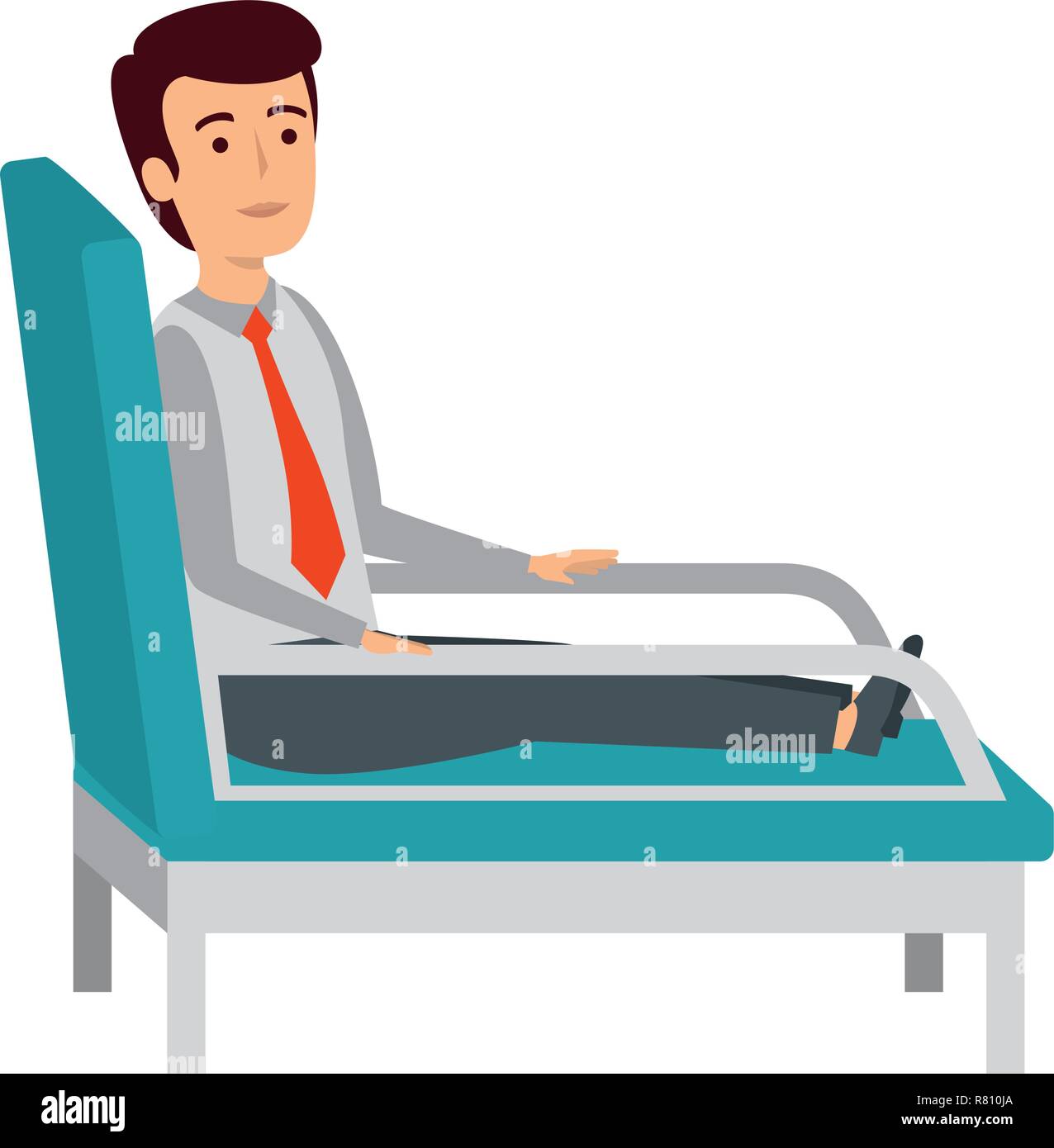 businessman sitting in psychiatrist chair vector illustration design ...
