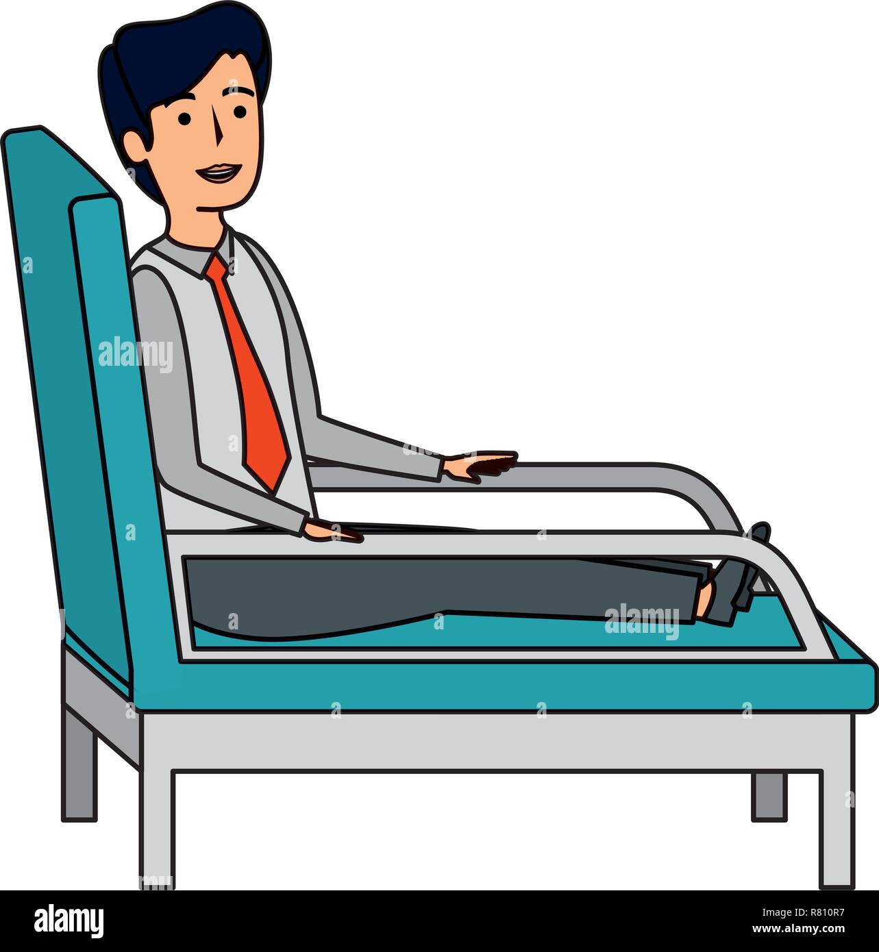businessman sitting in psychiatrist chair vector illustration design ...
