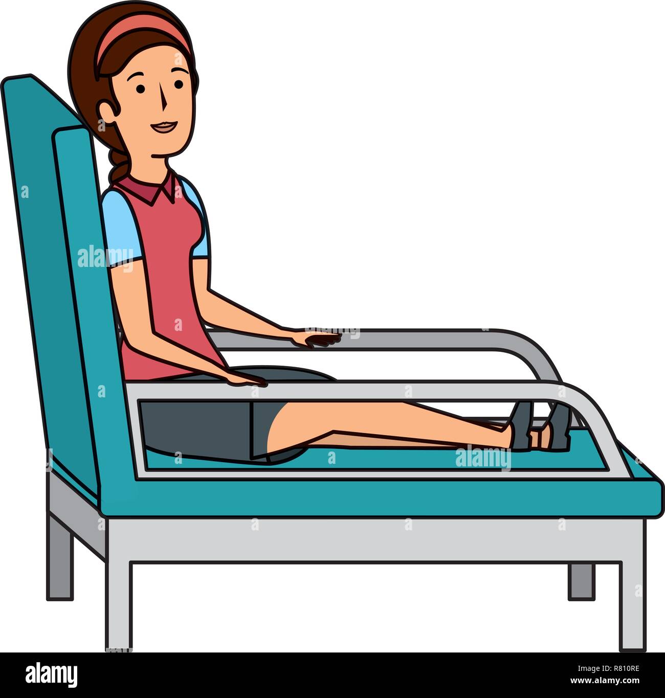 businesswoman sitting in psychiatrist chair vector illustration design ...