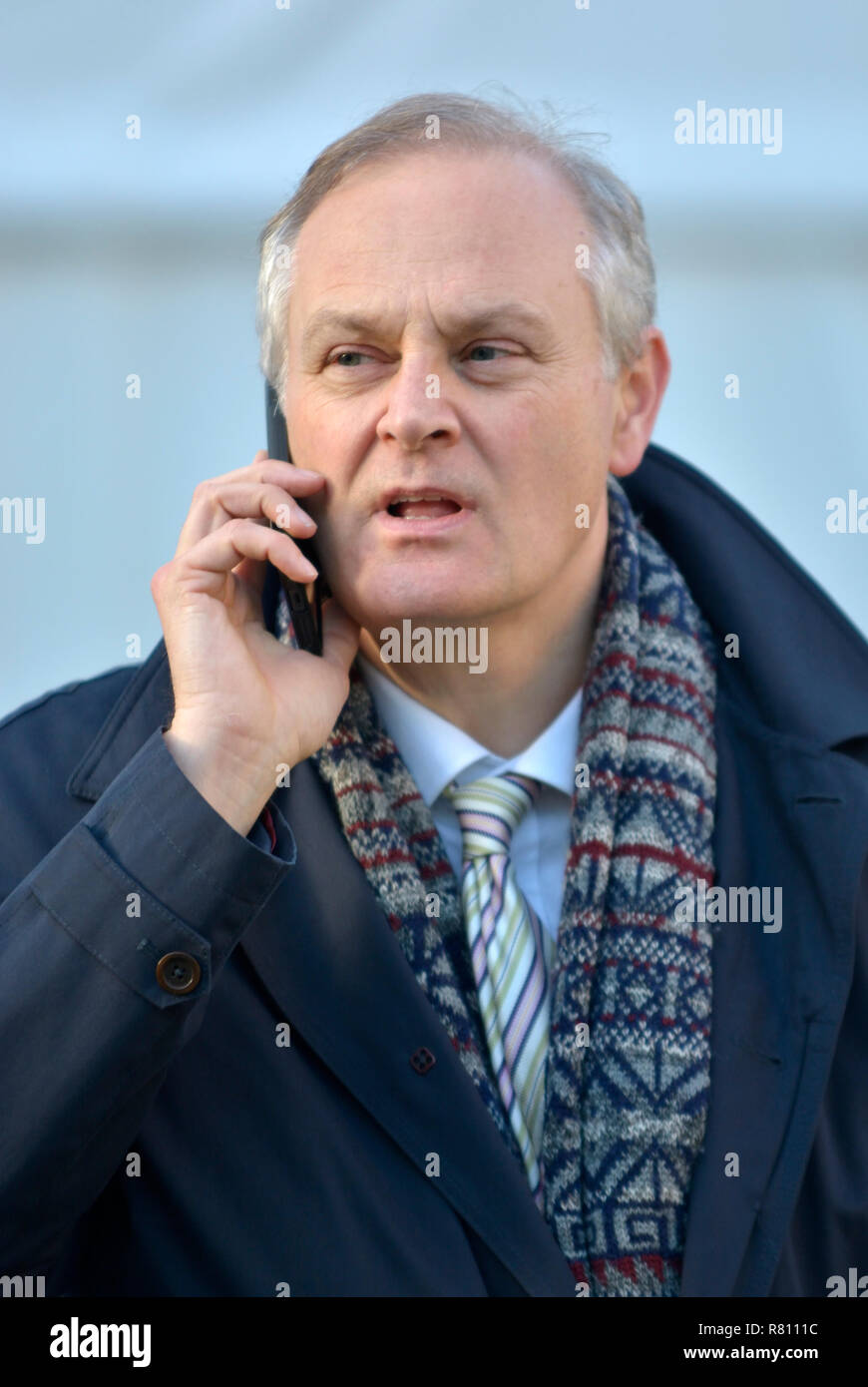 Stewart Jackson MP (Conservative, Peterborough) on his mobile phone ...