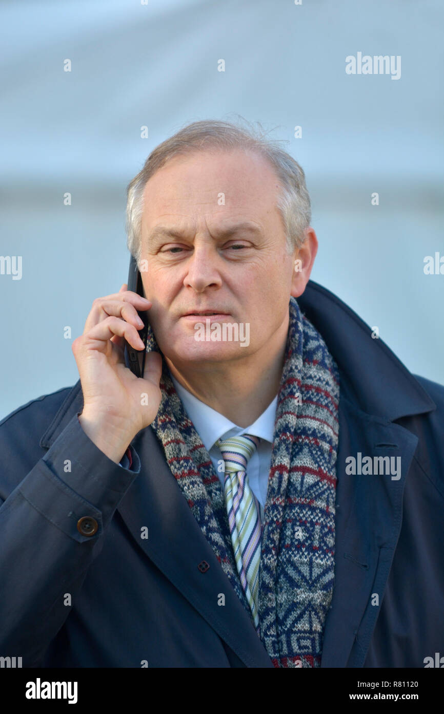 Stewart Jackson MP (Conservative, Peterborough) on his mobile phone ...
