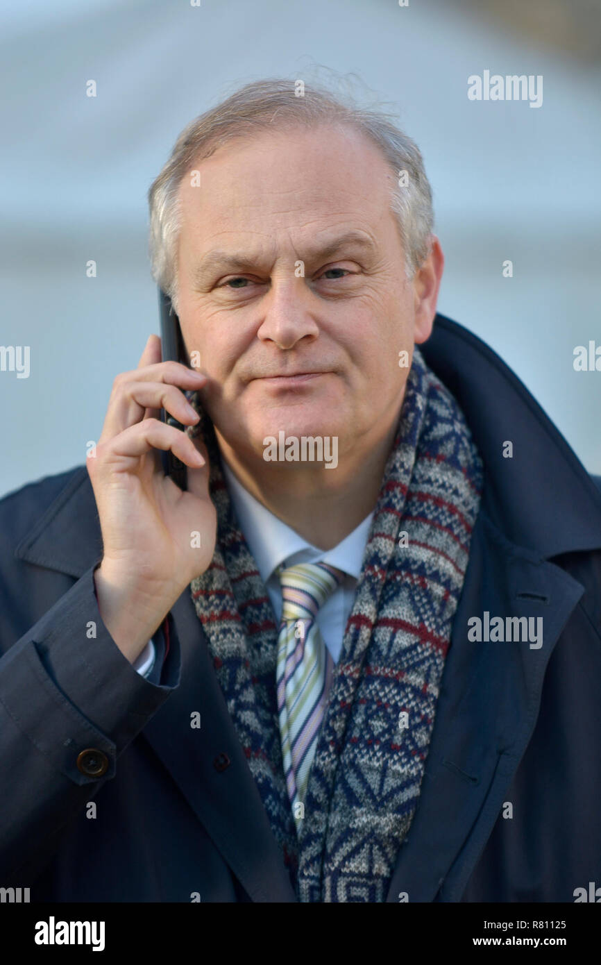 Stewart Jackson MP (Conservative, Peterborough) on his mobile phone ...