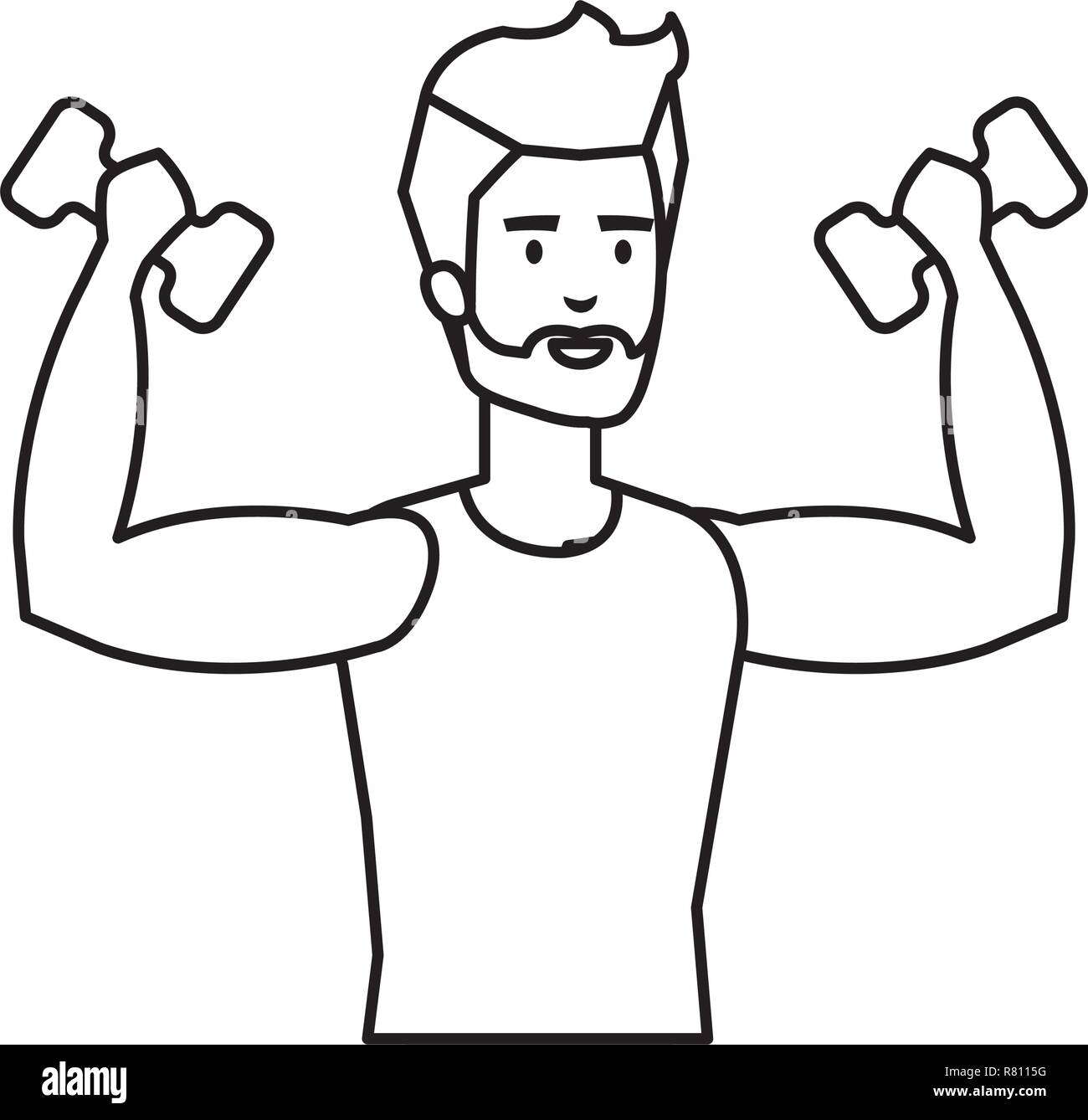 strong man lifting weight vector illustration design Stock Vector Image ...
