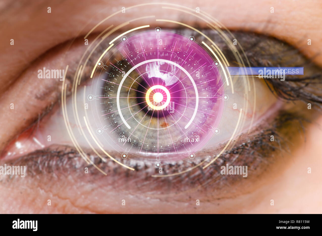 Concept of sensor implanted into human eye Stock Photo - Alamy