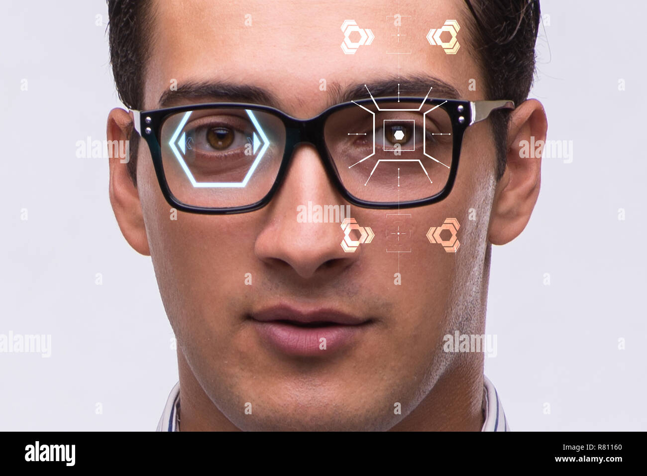 Concept of sensor implanted into human eye Stock Photo - Alamy