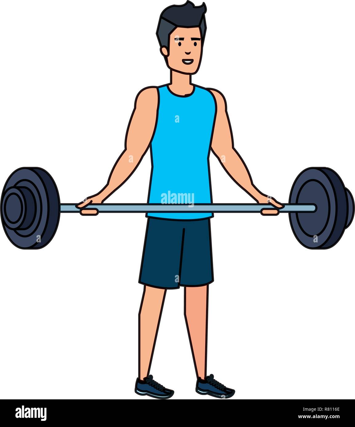 strong man lifting weight vector illustration design Stock Vector Image ...